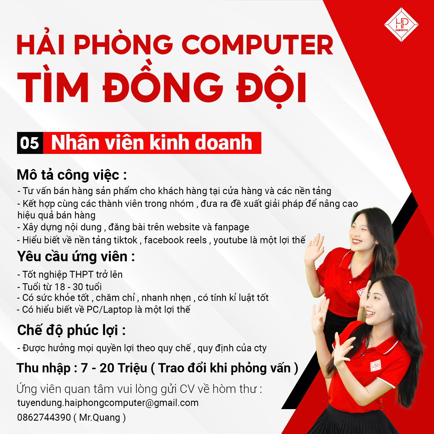 [Tuyển Dụng] Hải Phòng Computer Tuyển Dụng Nhân Viên Kinh Doanh - Cơ ...